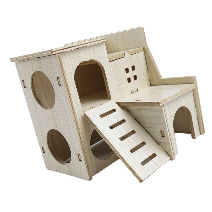 Maison en bois pour hamster, jouet résistant aux morsures, cachette ...