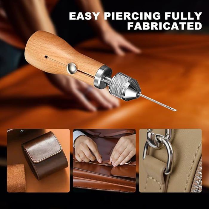 Kit couture cuir de 34 pièces avec aiguille courbe et poinçon, pour ...
