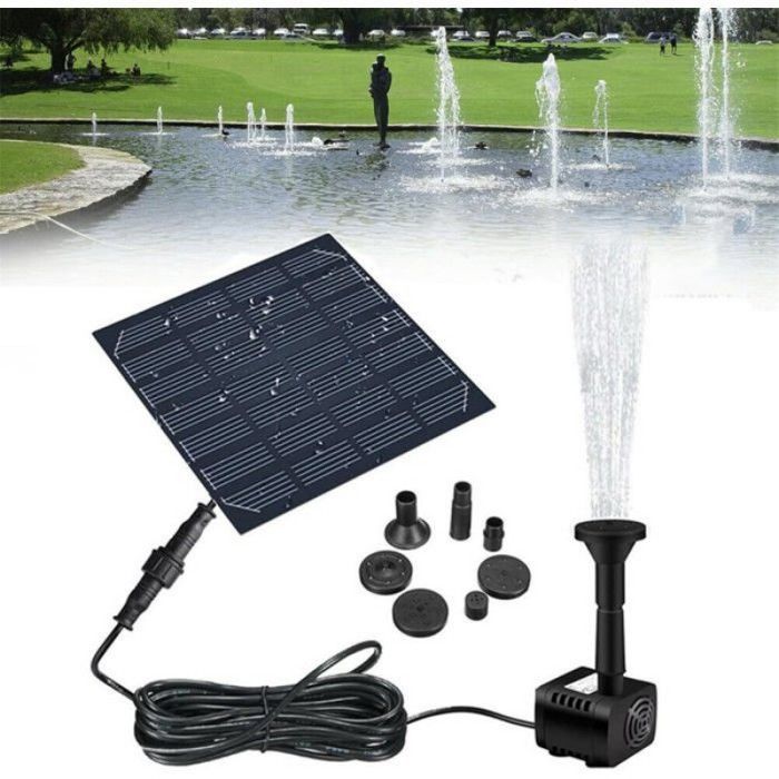 Pompe solaire pour bassin 1,5 W, fontaine solaire d'extérieur avec 6 ...
