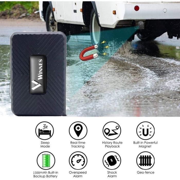 Mini Traceur GPS Tracker Sans Abonnement avec Mic Traqueur Magnetique ...