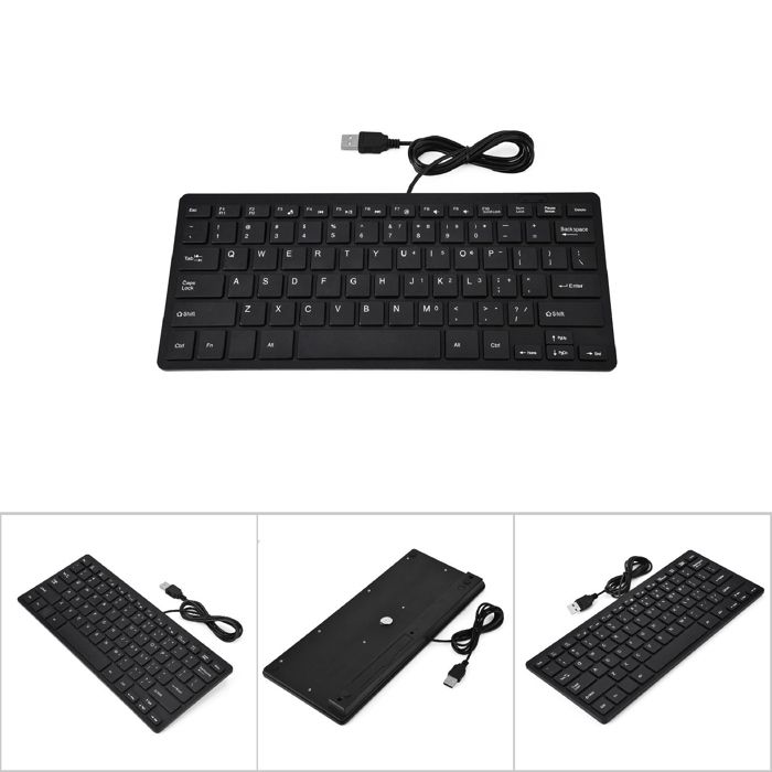 Mini clavier filaire USB ultra fin à 78 touches pour ordinateur de ...