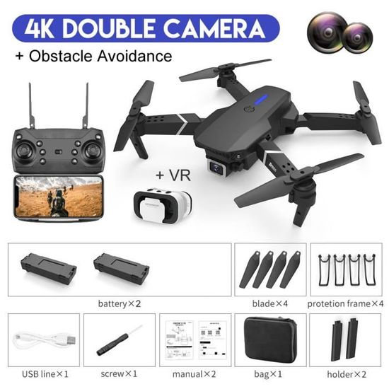 OA 4k 2C 2B RV - E88 Drone quadrirotor pliant avec caméra, Mini ...