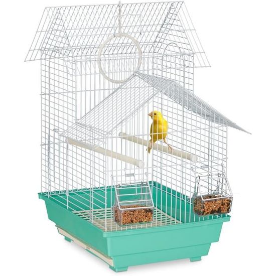 Cage à Oiseaux, métal, pour de Petits canaris, perchoirs & mangeoires ...