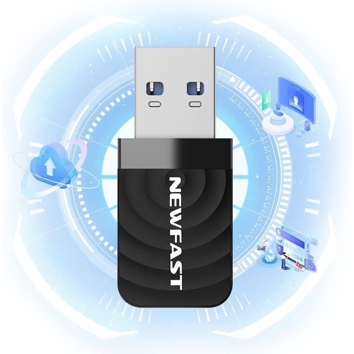 Clé WiFi Puissante AC 1300 Mbps Adaptateur USB WiFi 5GHZ Dongle WiFi ...