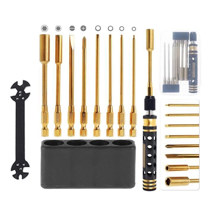 Kit D'Outils RC 9 en 1, Kit D'Outils de Voiture RC Kit de Tournevis Hexagonaux RC pour Outils de ...
