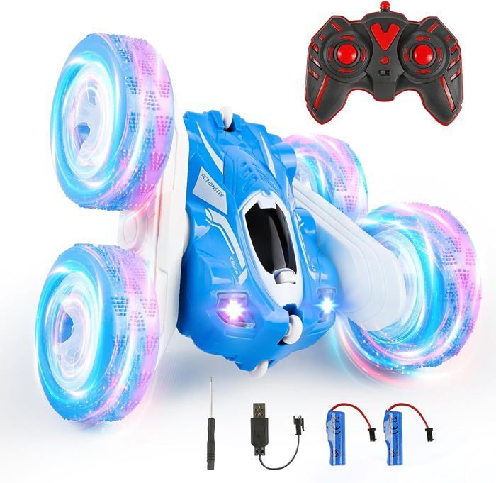 Voiture Télécommandée Enfant, 360°Rotation Voiture Avec Feux De Roue Jouet Enfant 3 4 5 6 7 8 9 ...