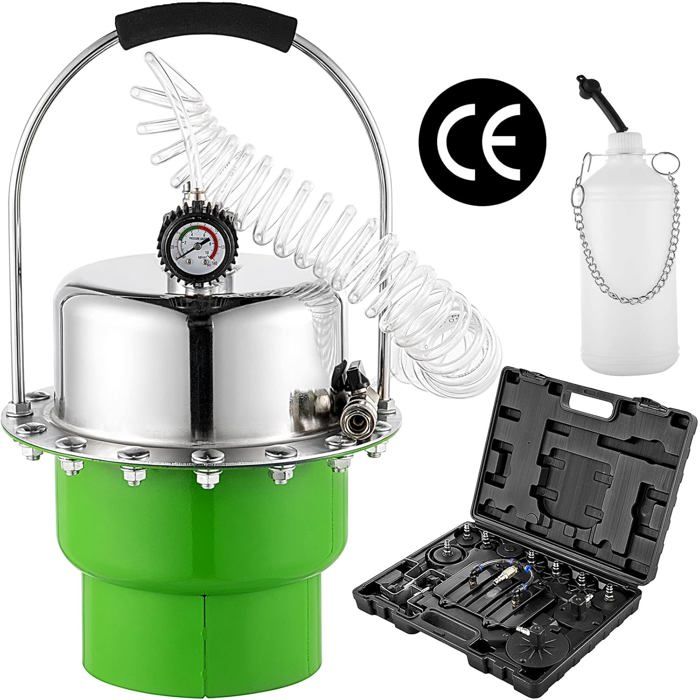 Purgeur de frein pneumatique - VEVOR - 5L - Acier - Manomètre précis ...