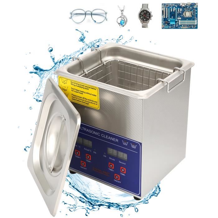 Nettoyeur à ultrasons professionnel AKOZON PS-08A - Capacité 1,3L - 60W ultrasonique, 100W ...