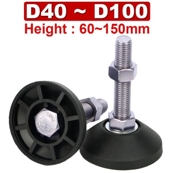 D50 x M12 - Longueur de vis 100mm - Pied de Support Réglable en Nylon ...