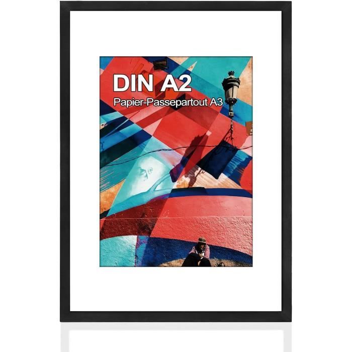 Cadre Photo En Bois A2 - A2 - En Chêne - Avec Passe-Partout En Papier ...