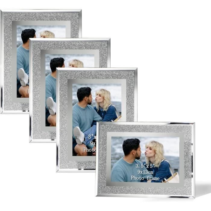 Lot de 4 Cadres Photos 9x13 cm en verre(2mm), Cadres en Verre pour Les ...