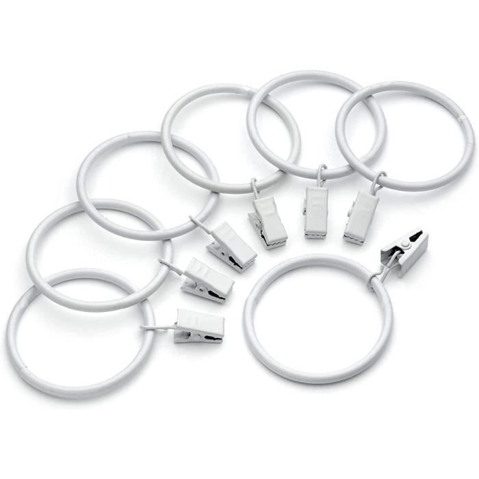 Mmbox Lot de 40 anneaux de rideaux blancs vintage Résistants à la ...