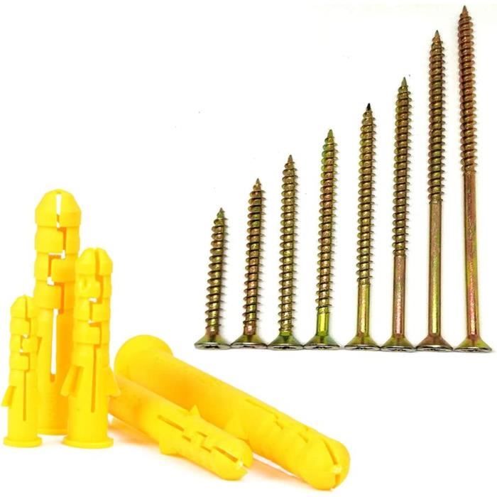 Kit de vis et Chevilles - M3.5 M4 M5 Jeu de vis à Bois Vis ...