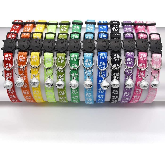 Onebarleycorn - Collier pour Chat, Chiots Réglable Réfléchissant avec ...