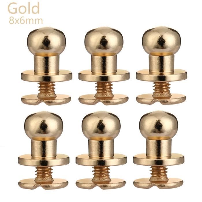 Rivets,10 pièces cuivre rond vêtement Rivets moine tête vis laiton clou ...