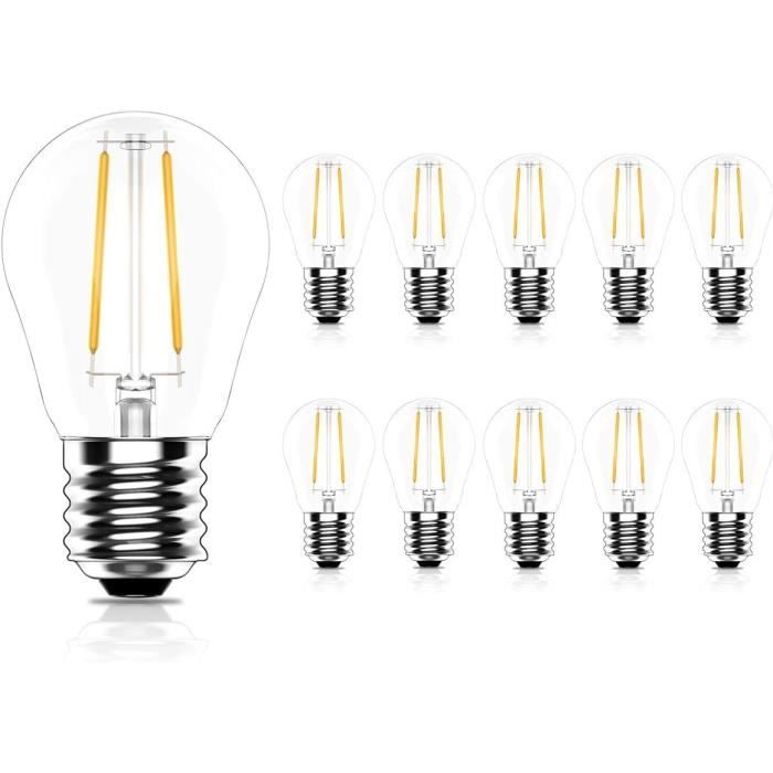 10X Vintage Petite Ampoule Led E27 G45 Type Globe,2W Équivalent Ampoule Incandescente 20W, 200Lm ...