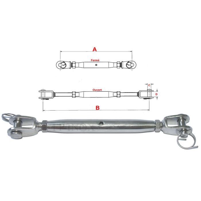 Ridoir M10 Chape Terminaison Chape 195 mm inox 316 - A4 - Cdiscount Sport