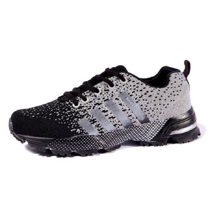 Basket Sport Homme Femme Chaussures De Course Run Respirante NOIR Noir ...