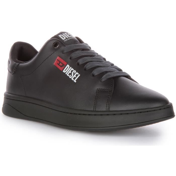 Diesel S-Athene Low Baskets en cuir à lacets pour hommes en noir (Noir ...