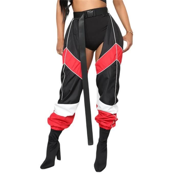 Hirigin-Pantalon cargo taille haute pour femme,legging FJLong Rave,sans ...