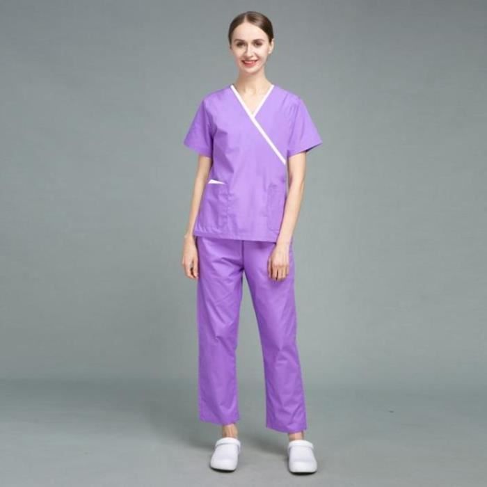 BLOUSE PROFESSIONNELLE Tshirt + Pantalon Uniforme d'infirmière Travail ...