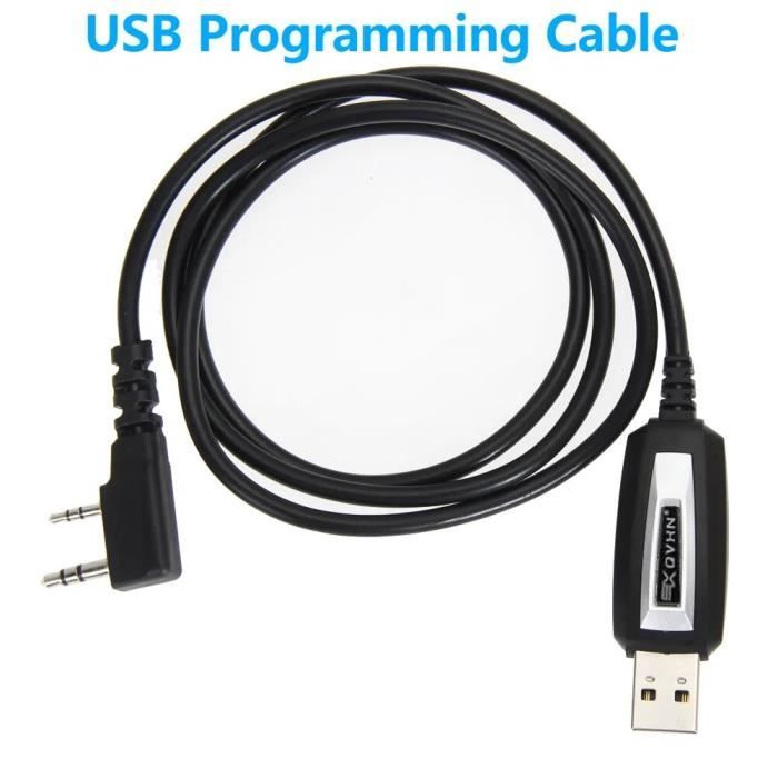 Câble de programmation USB à 2 broches pour talkie-walkie TYT DMR Radio MD-380 MD-390 Retevis ...