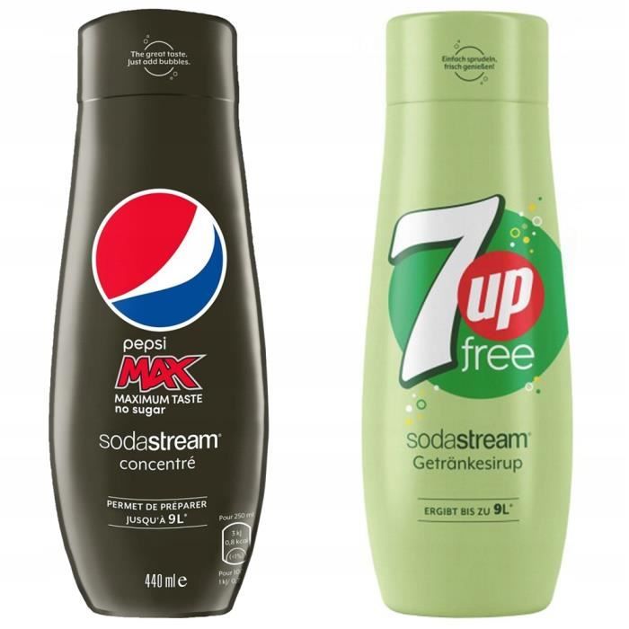Sirop pour sodastream - Pepsi Max et 7UP Zero - 2x440ml - Sans sucre ...