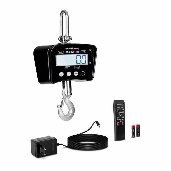 Balance à grue - STEINBERG - SBS-KW-1000B - 1 t - 0.5 kg - noire - inox ...