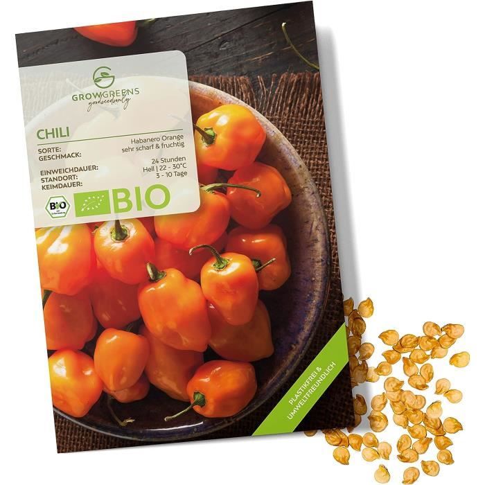 Bio Graines De Piment (Habanero Orange) - Graines De Piment De Culture ...