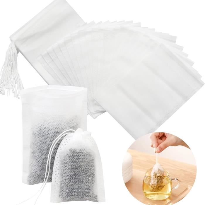 Lot De 200 Sachets À Thé Jetables Filtres À Thé En Tissu Non Tissé, Sac ...