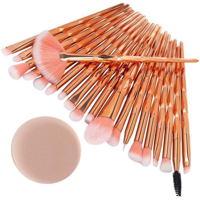 20 pièces Professional Maquillage Brush, Beauté Outil De Maquillage （Or ...