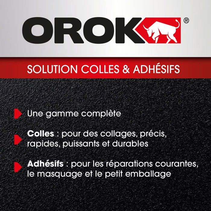 Ruban adhésif - OROK - Double face - 1,5 m - 19 mm - Résistant à l ...