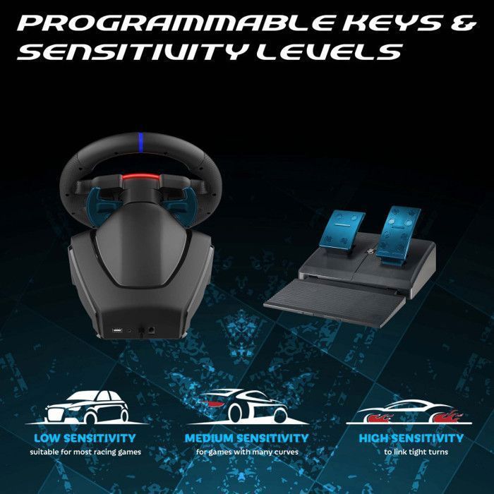 Volant Superdrive 270 GT-5 - Volant PS5 LED double sticks, rotation 270 ...