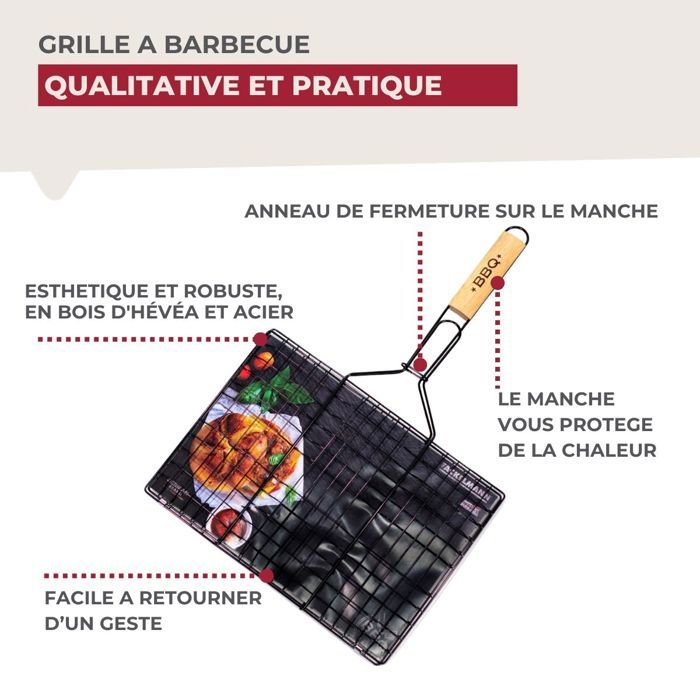 Grille de barbecue 35 x 25,5 x 54 cm Fackelmann BBQ Edition - Cdiscount ...