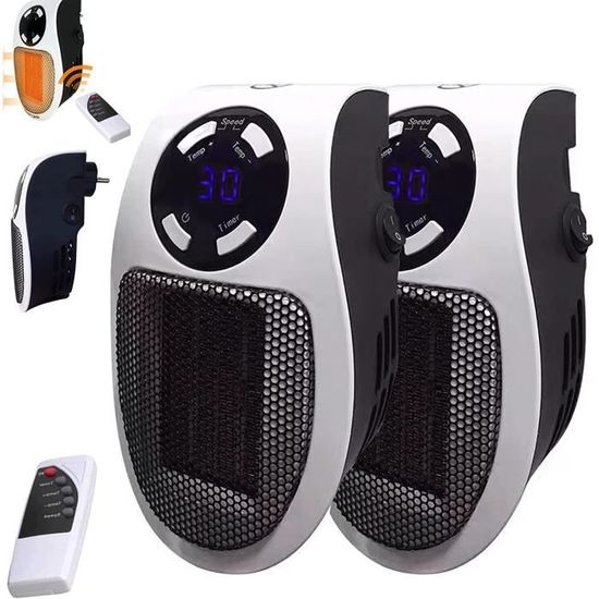 Mini Chauffage Electrique 500W Mural Radiateur Soufflant Silencieux ...