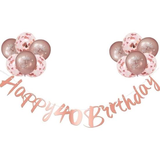 Banderole Happy 40Th Birthday Pour Femme - Or Rose - Banderole ...