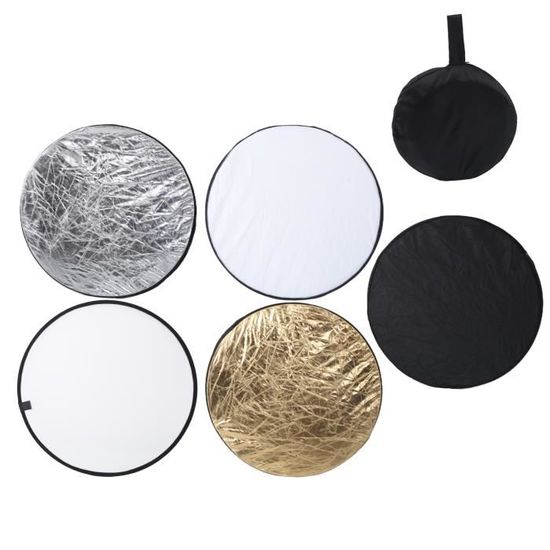 Cikonielf Réflecteur à disque rond pliable à main Réflecteur 80 Cm 5 en ...