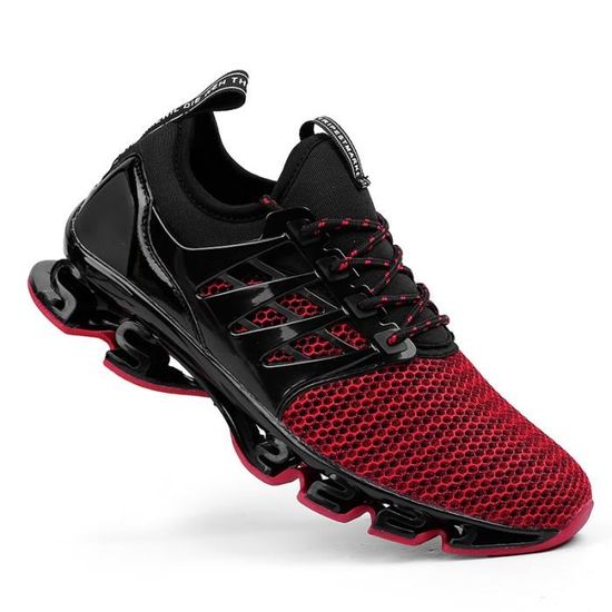 Baskets Homme Fashion Chaussures Sport Sneakers Rouge - Cdiscount ...