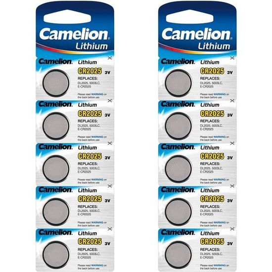 Camelion 10x Lithium Bouton Pile 3V DL2025 - 5003LC CR202536 ...