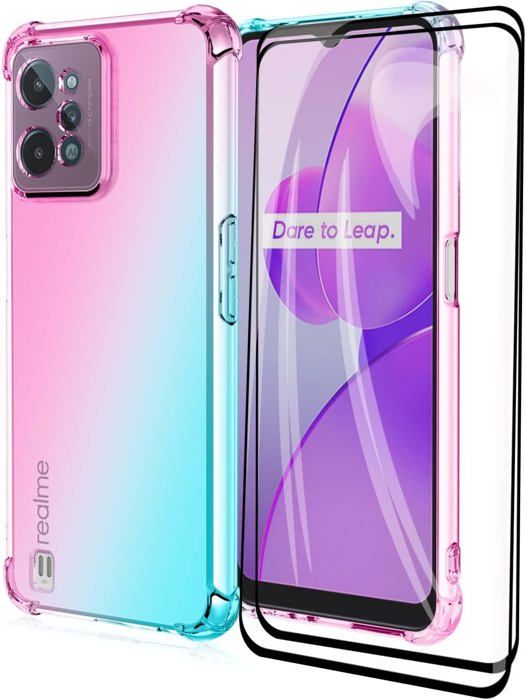 Coque pour Realme C31 4G+2 Verre Trempé Gradient Color Silicone en Gel ...