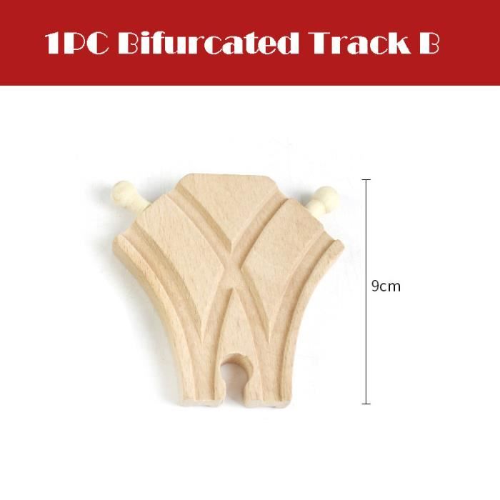 1pc bifurcation B - Pièces De Circuit De Voies Ferrées En Bois De Hêtre ...