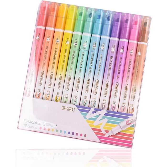Surligneurs effaçables, ensemble de 12 stylos surligneurs à écriture ...