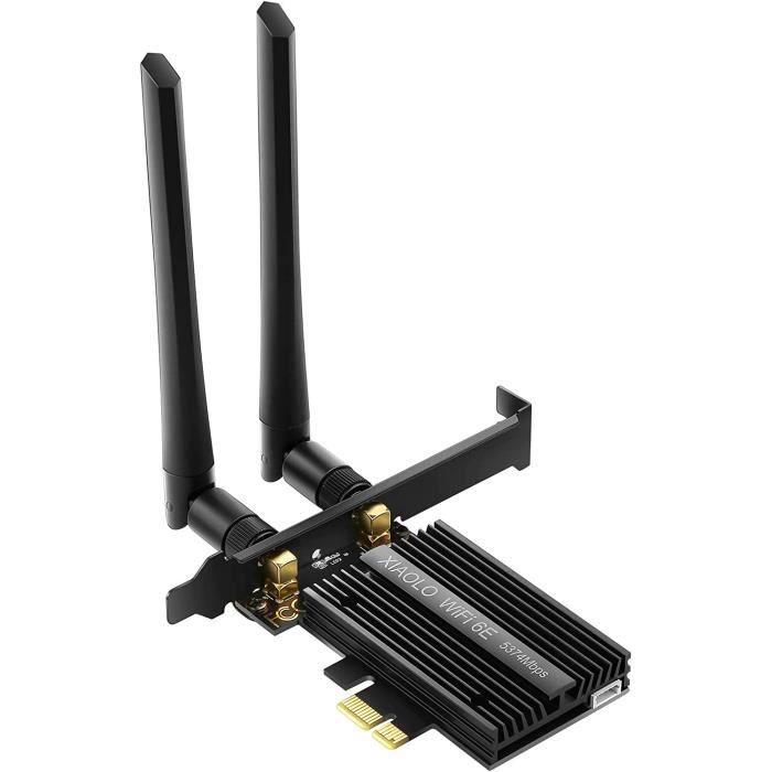 WiFi 6E Carte Réseau AX210 PCIe Carte WiFi sans Fil Bluetooth 5.2 Tri-Band 2,4 G-5 G-6 G PCI-E ...