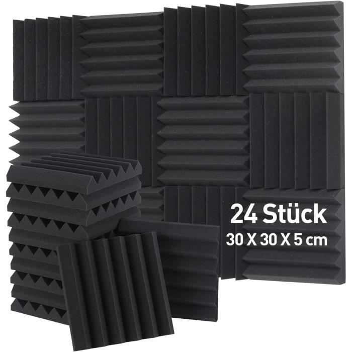 Lot de 24 panneaux acoustiques en mousse acoustique, insonorisation ...