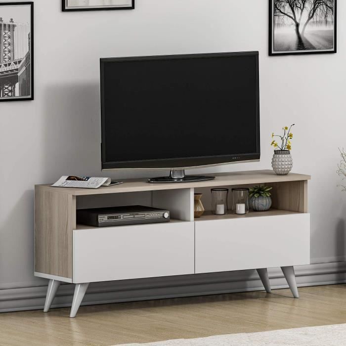 Tiger Banc TV pour Le Salon – Meuble TV en Bois avec 2 Portes au Design ...