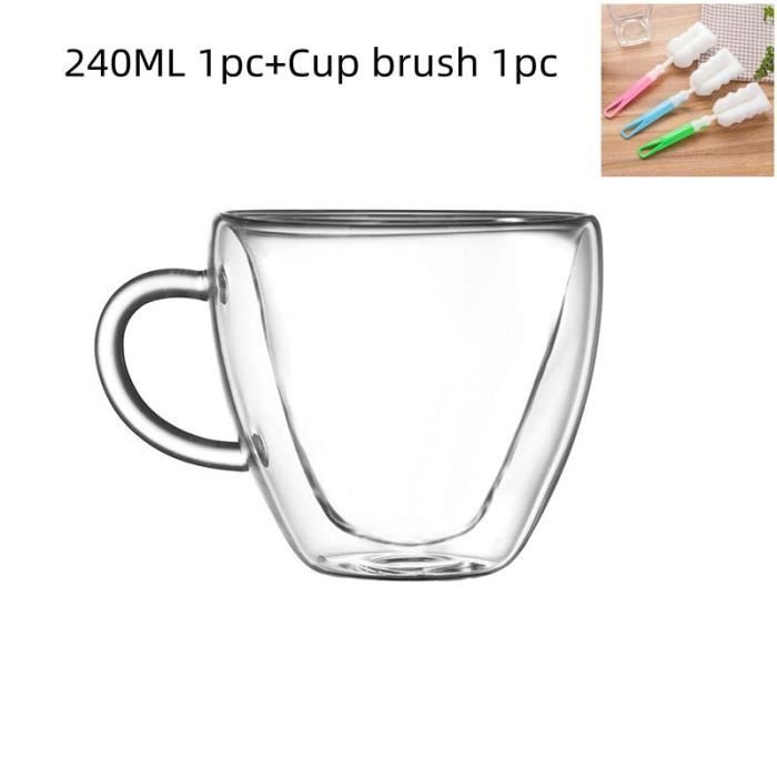 (240ml-love cup|Ship within 24 hours)Tasse en Verre en Forme de Cœur ...