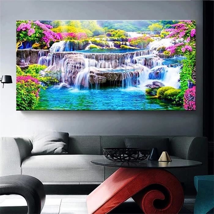 5D Diamond Painting Kit Complet,Diamond Painting Paysage De Cascade ...