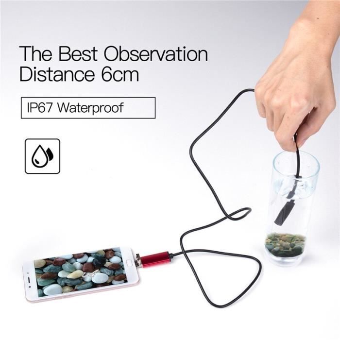 7mm 2 en 1 USB Endoscope 480 P HD serpent Tube et Android Endoscope USB ...