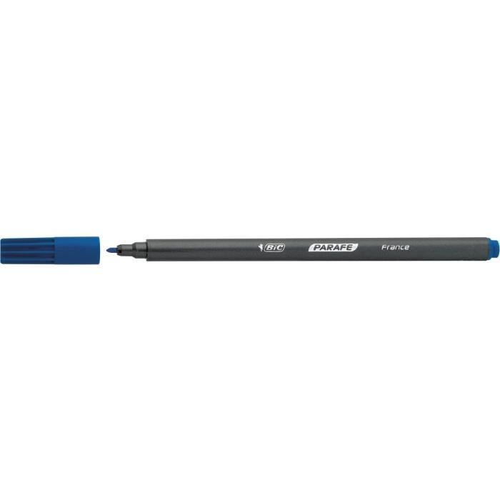 BIC Lot de 12 Feutres d'écriture Visa Parafe 881 pointe moyenne bleu ...