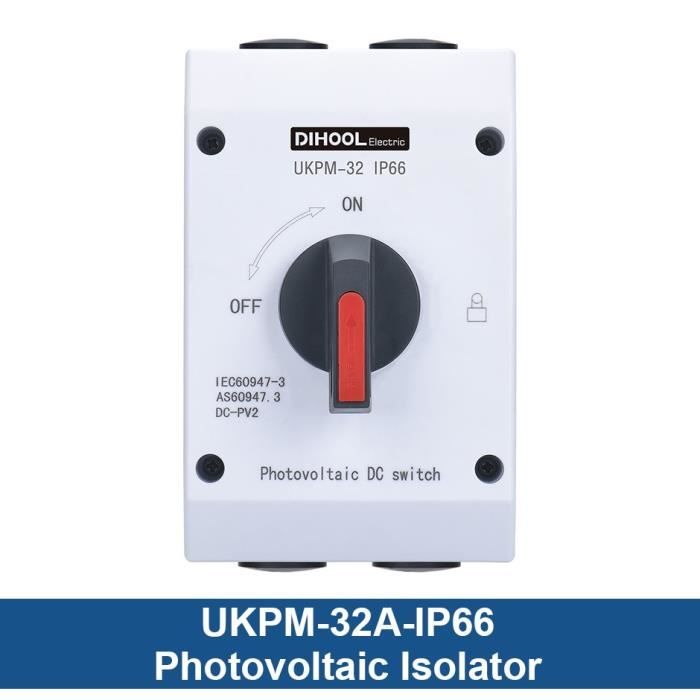 UKPM-32A-IP66 DC1200V Interrupteur photovoltaïque'extérieur étanche ...